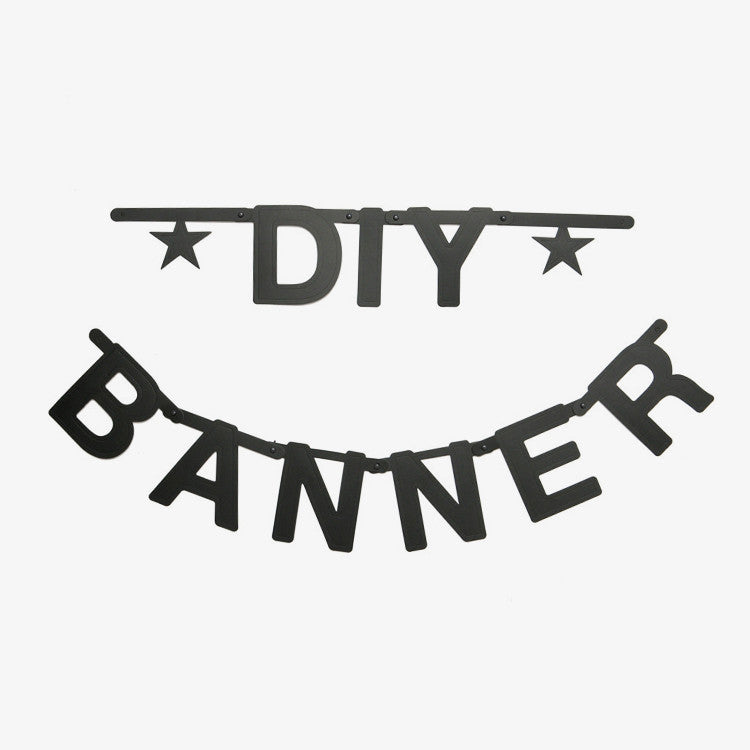 Black DIY Word Banner – Oh Happy Fry